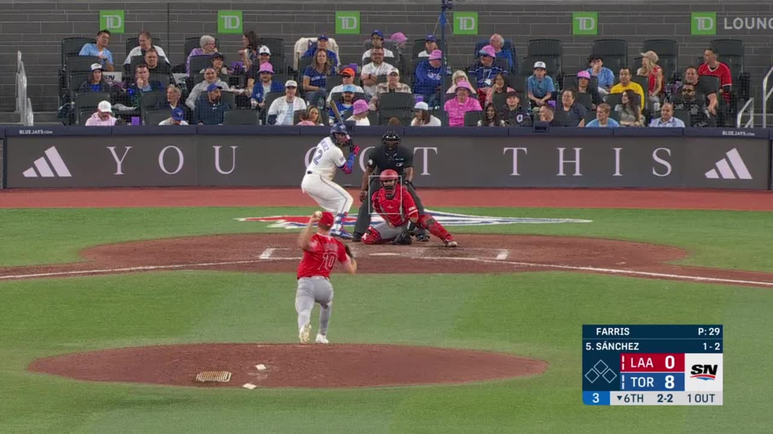 Mitch Farris K's Jesús Sánchez after Umpire Review | 05/09/2026 | Los ...