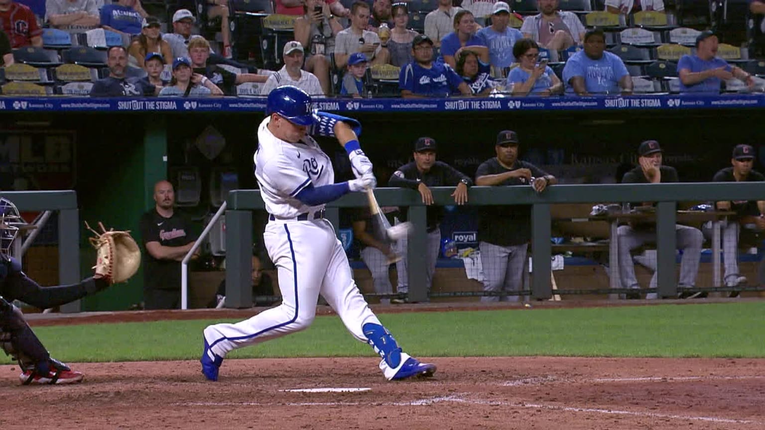 Freddy Fermin plates Waters with a single to left | 06/28/2023 | Kansas ...