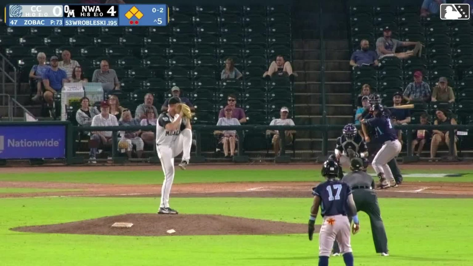 Steven Zobac's seventh K of his hitless outing | 08/14/2024 | Kansas ...