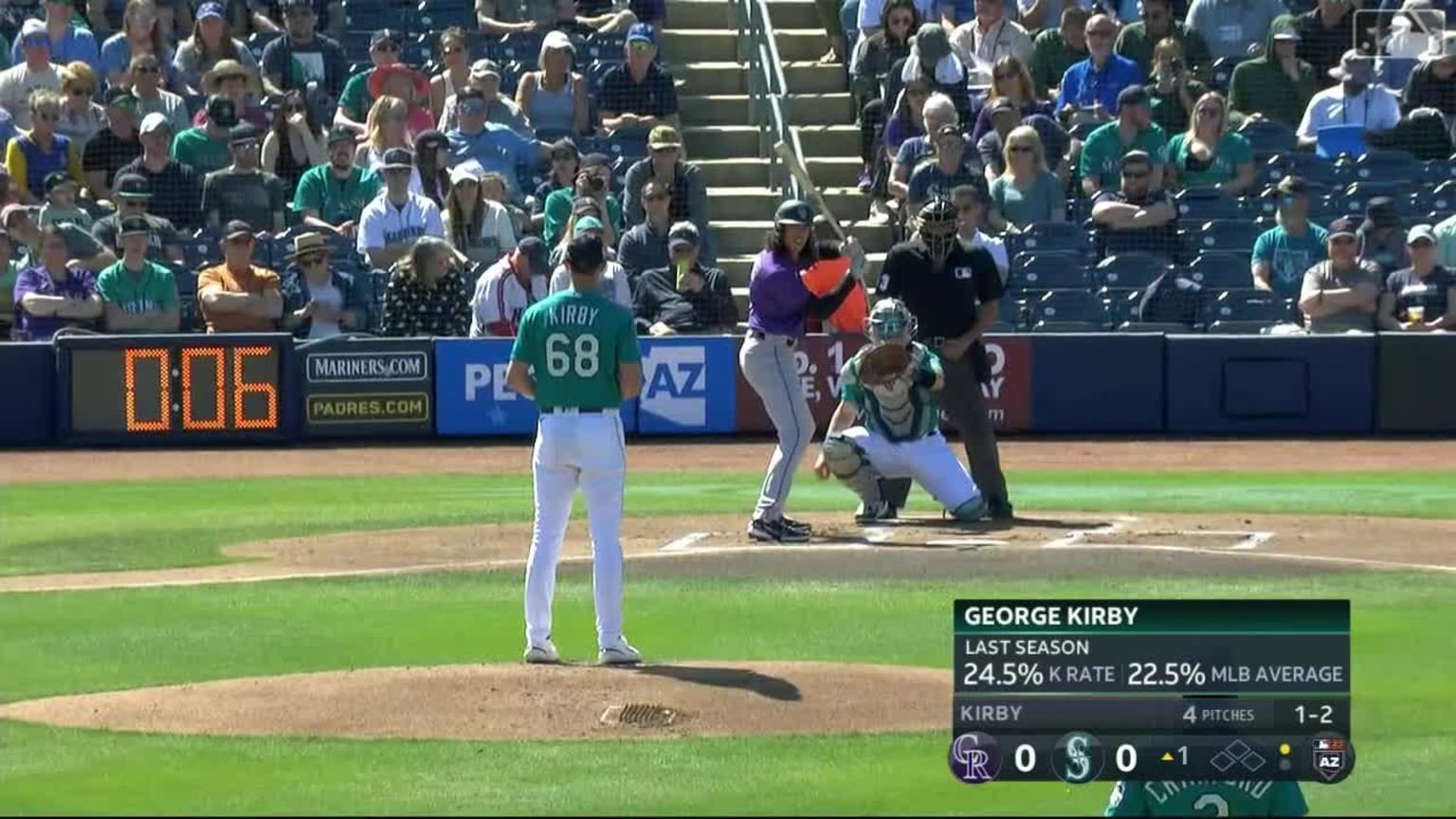 George Kirby whiffs Cole Tucker swinging in the 1st | 03/04/2023 | Seattle Mariners