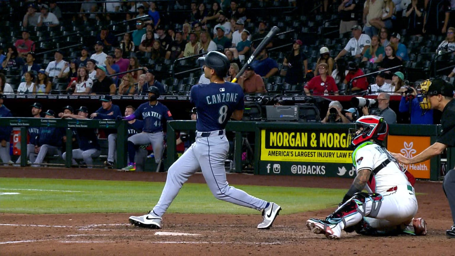 Data Viz: Dominic Canzone's 450-foot home run | 06/09/2025 | Seattle ...
