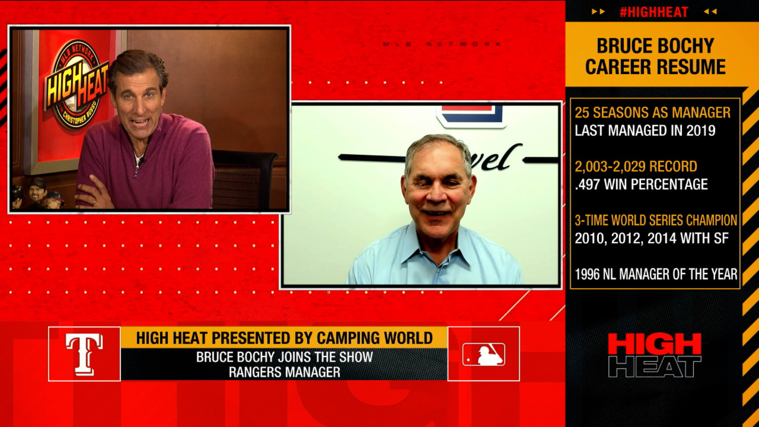 Bochy joins High Heat to talk managing the Rangers | 10/24/2022 ...
