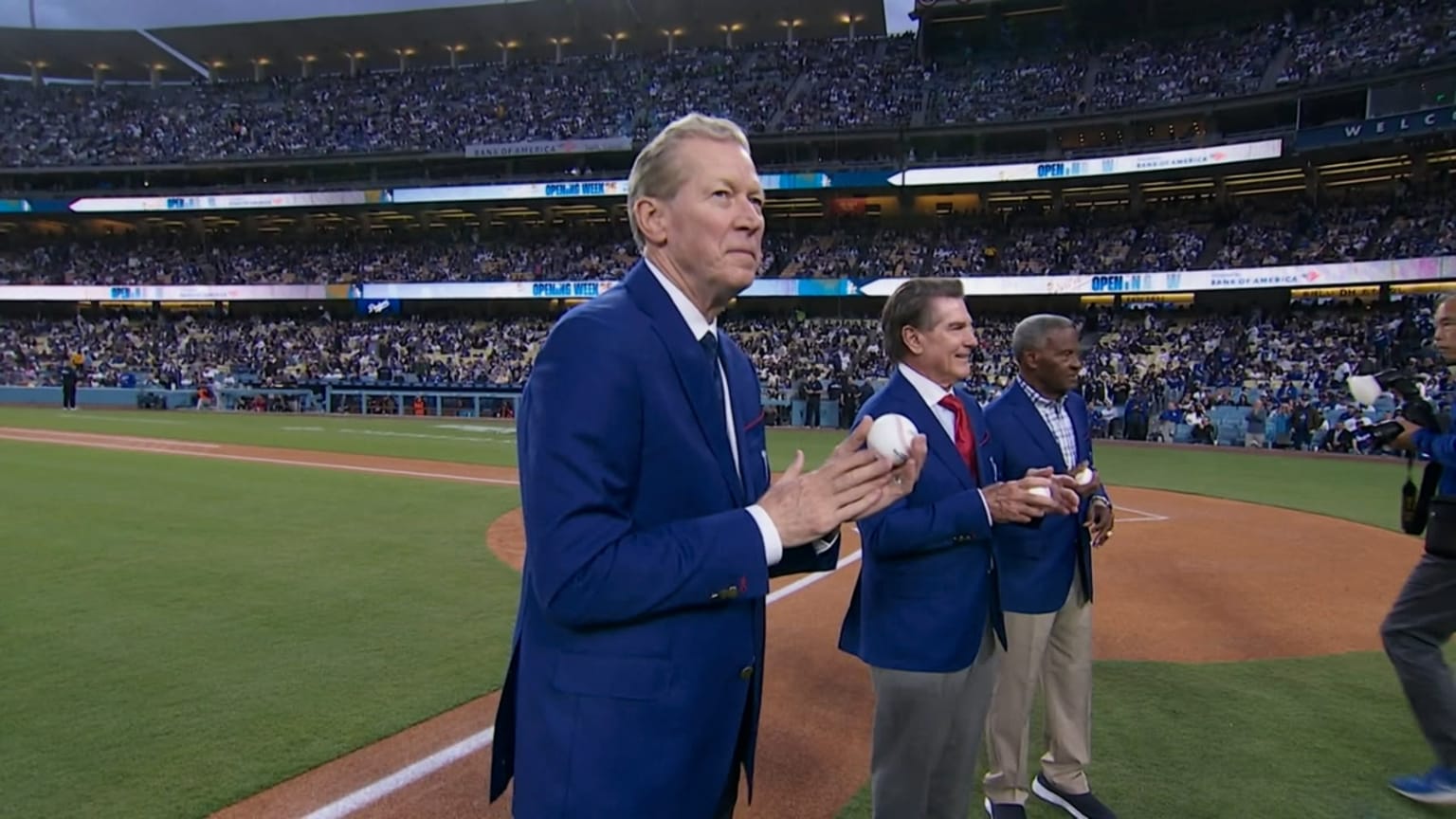 Legends of Dodger Baseball inductees toss first pitch | 03/28/2025 ...