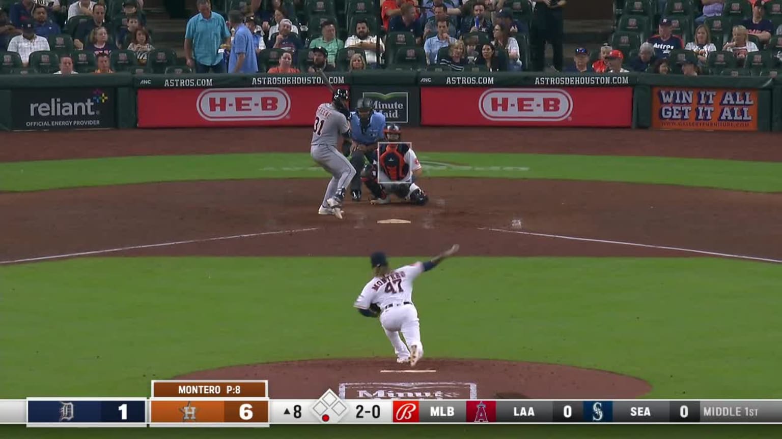 Riley Greene triples (1) on a sharp line drive to center fielder Chas ...