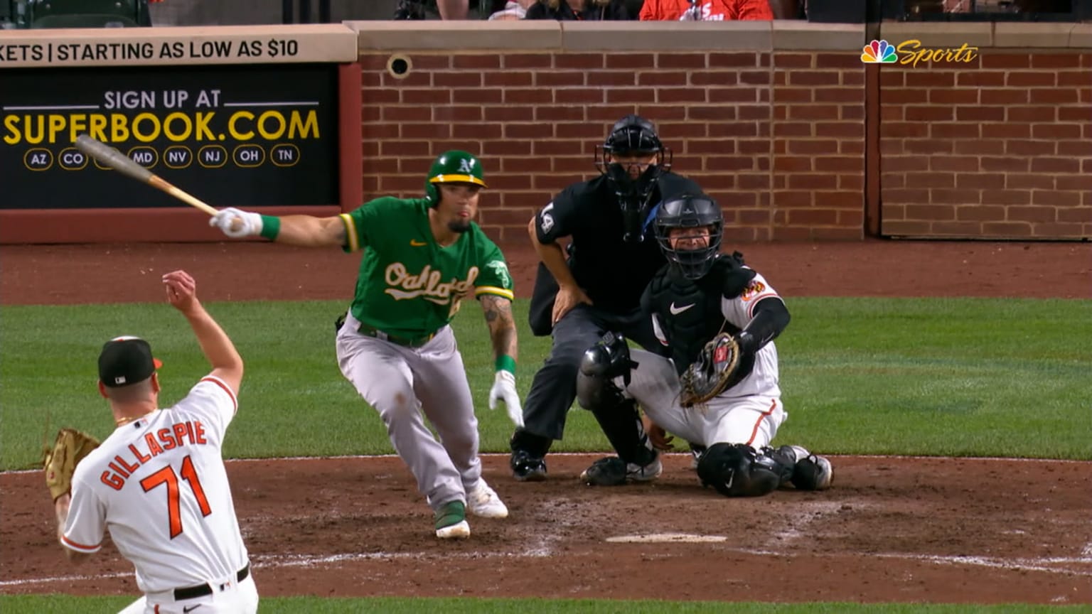 Jace Peterson lines an RBI double to left field | 04/11/2023 | Athletics