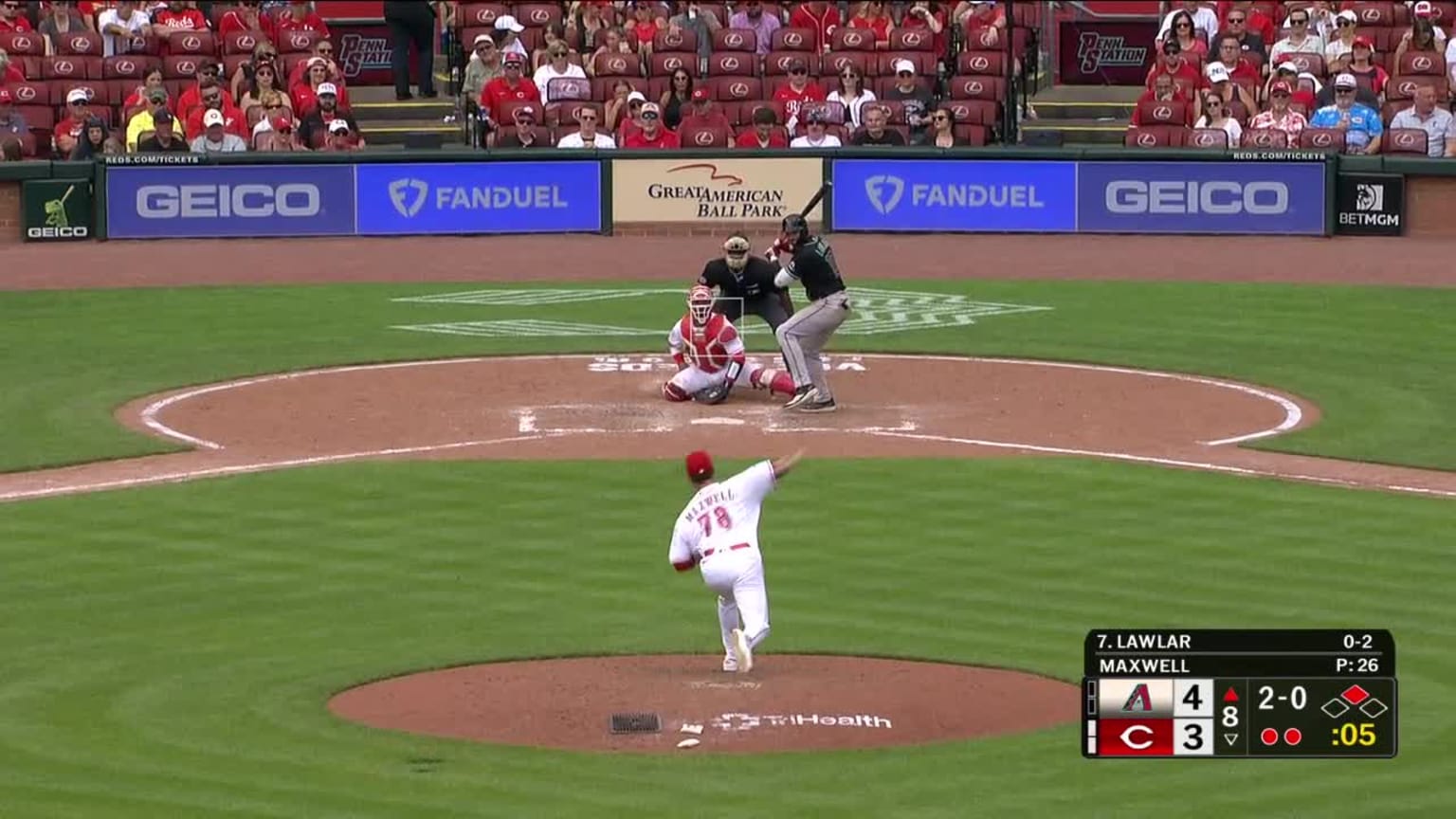 Jordan Lawlar lines out to right fielder Noelvi Marte. | 06/14/2026 ...