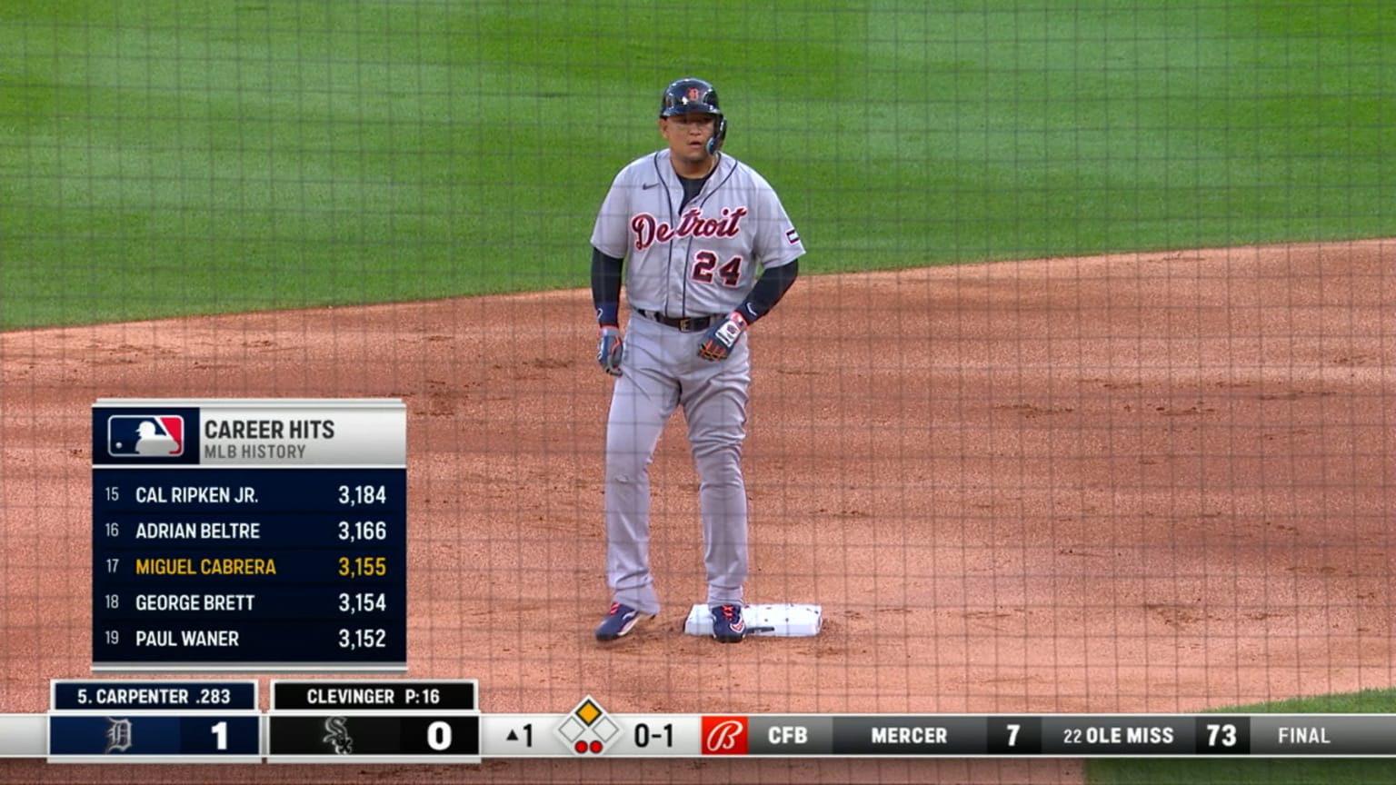 Cabrera pasa a George Brett en la lista de hits | 02/09/2023 | Los ...