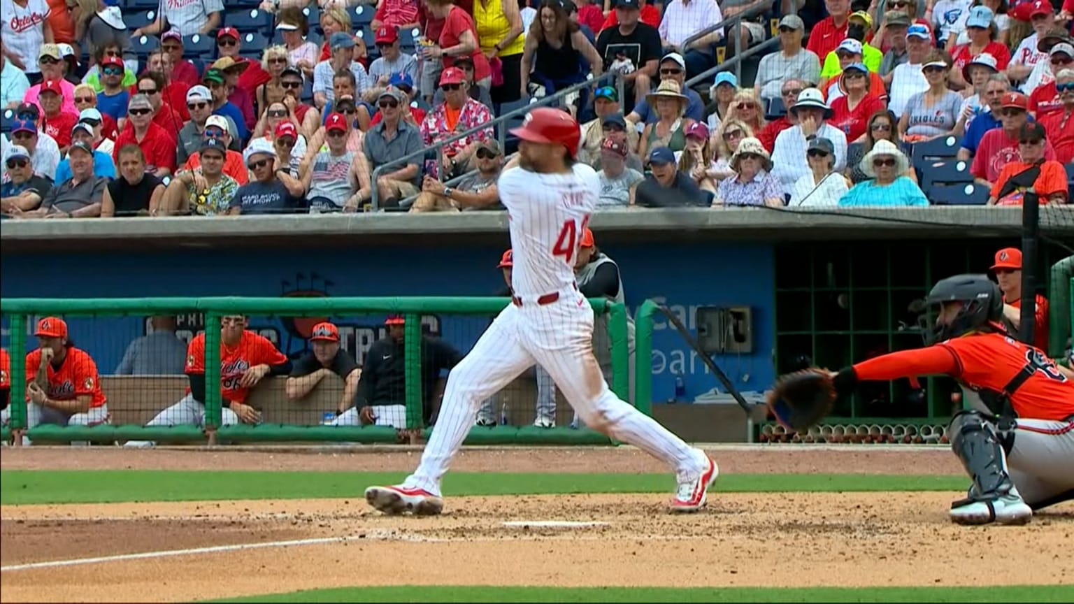 Jake Cave sharply lines an RBI single to left field | 03/05/2024 ...