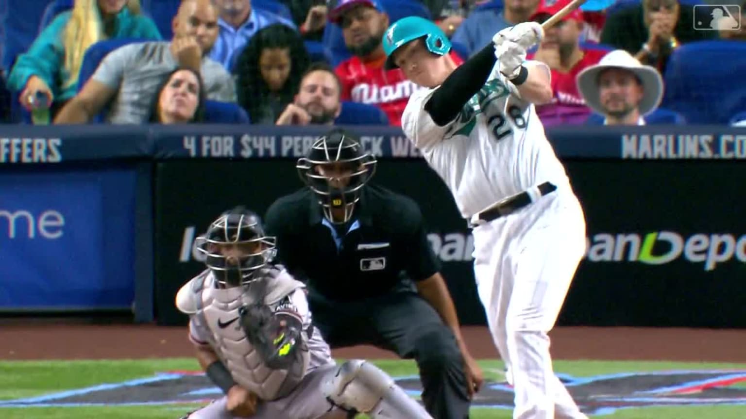 Garrett Cooper swats an RBI single to center field | 04/14/2023 | MLB.com