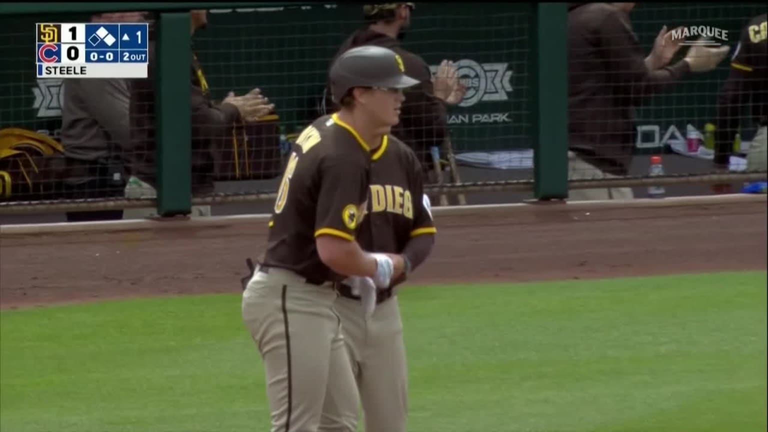 Brandon Dixon pulls an RBI single into left field | 03/19/2023 | San ... Brandon Dixon pulls an RBI single into left field | 03/19/2023 | San ...