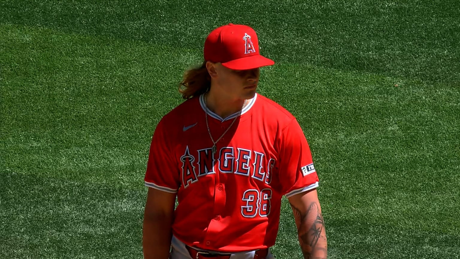 Caden Dana strikes out Adolis García | 09/08/2024 | Los Angeles Angels
