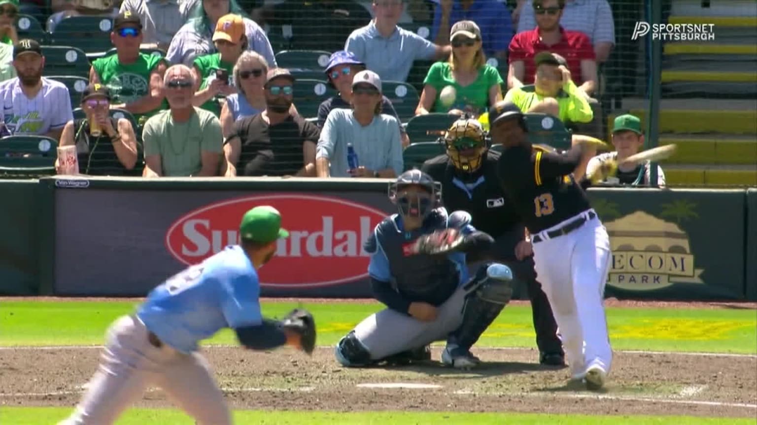 Ke'Bryan Hayes lines an RBI single to center | 03/17/2024 | Pittsburgh ...