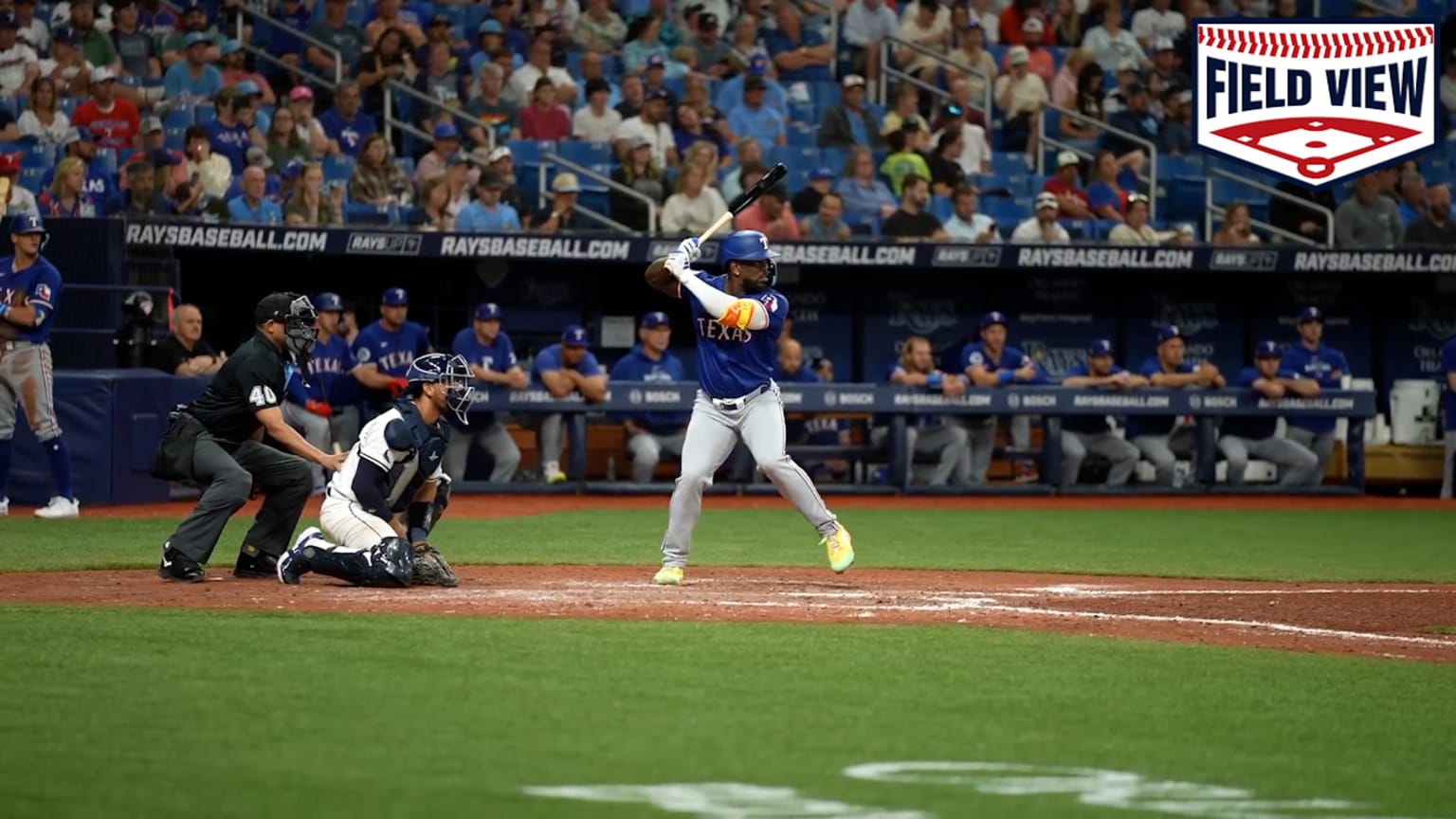 Field view of Adolis García's solo home run | 04/01/2024 | Texas Rangers