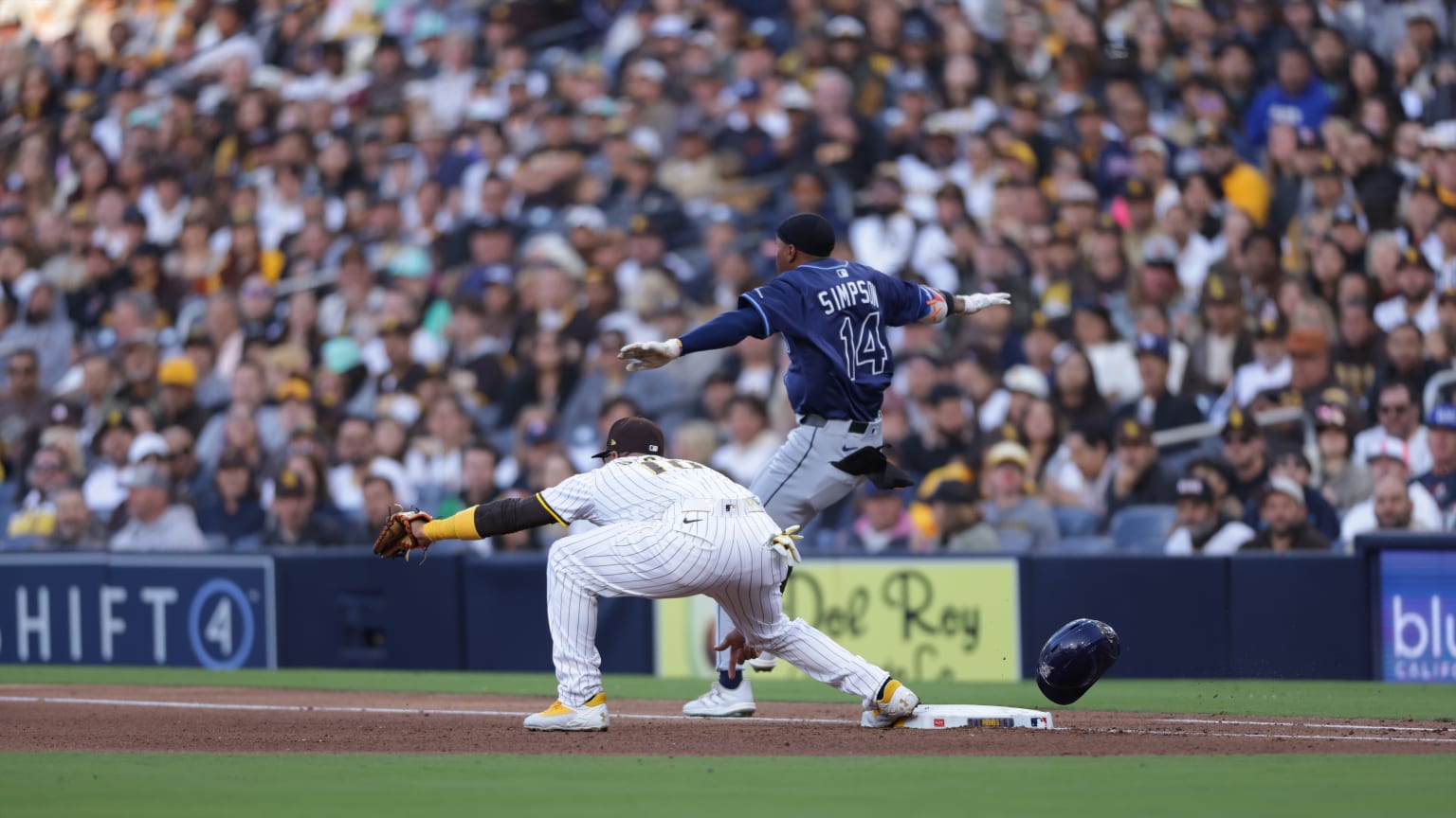 Chandler Simpson ruled safe at 1st after review | 04/26/2025 | Tampa ...