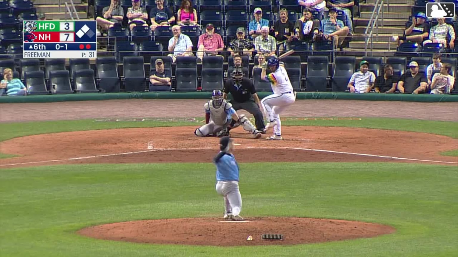 Cole Messina singles on a line drive to right fielder Jackson Hornung ...