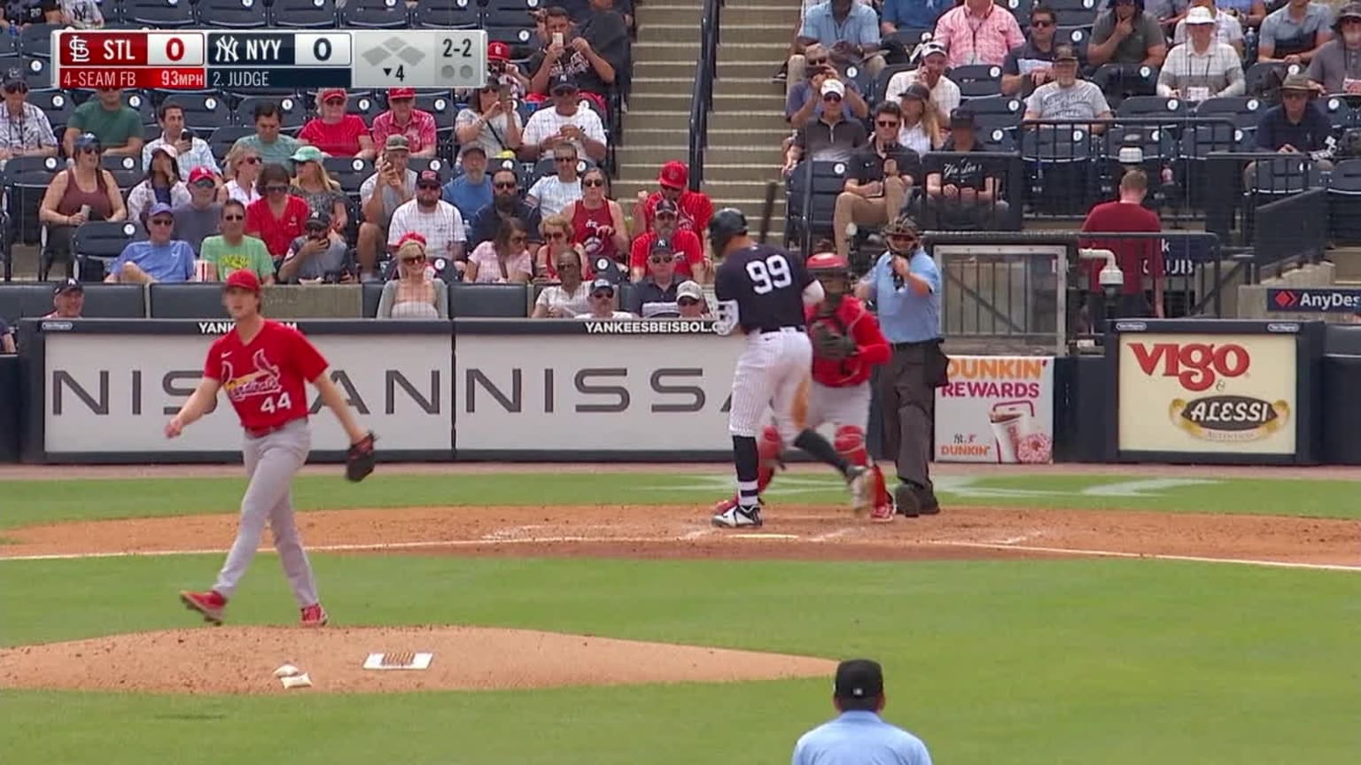 Jake Woodford K's Aaron Judge in bottom of 4th | 03/08/2023 | St. Louis ...