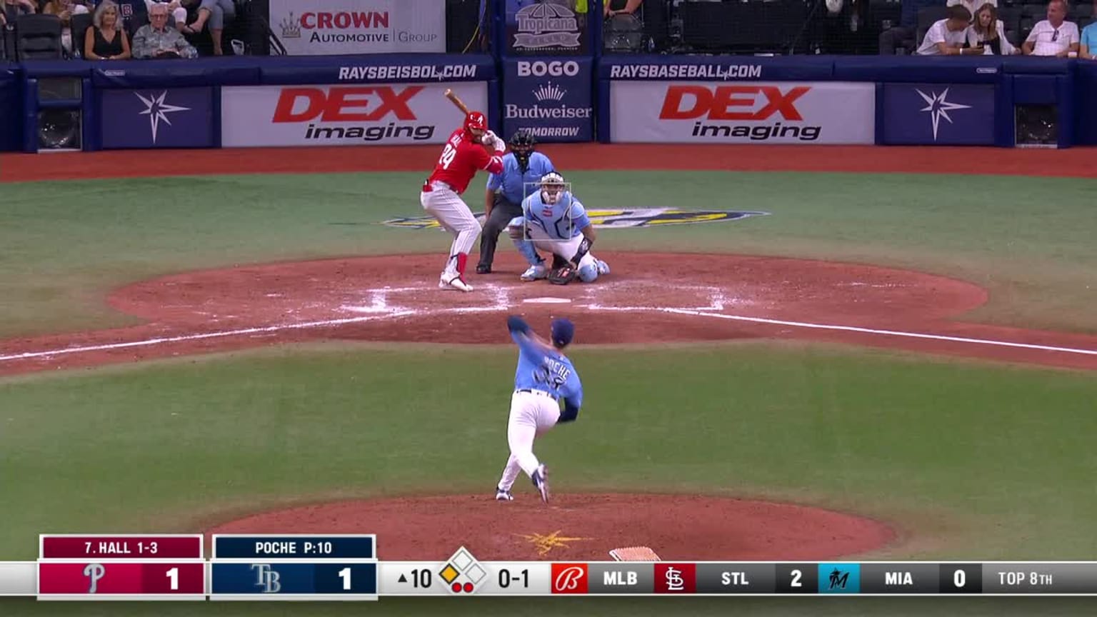 Colin Poche In play, out(s) to Darick Hall | 07/06/2023 | Tampa Bay Rays