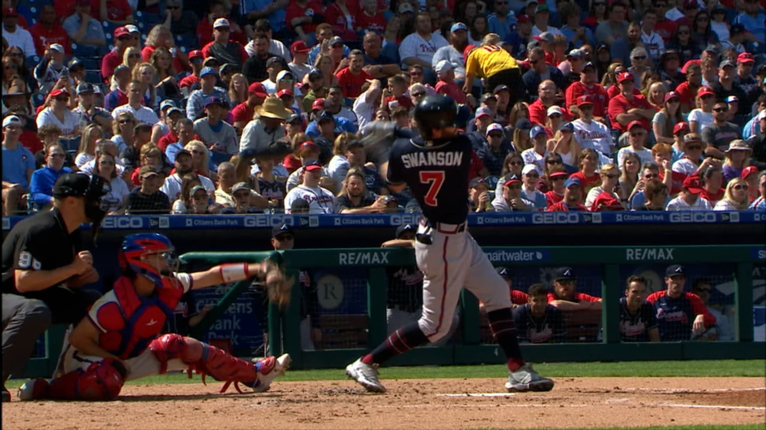 Dansby Swanson brings in Eddie Rosario with a single | 09/25/2022 ...