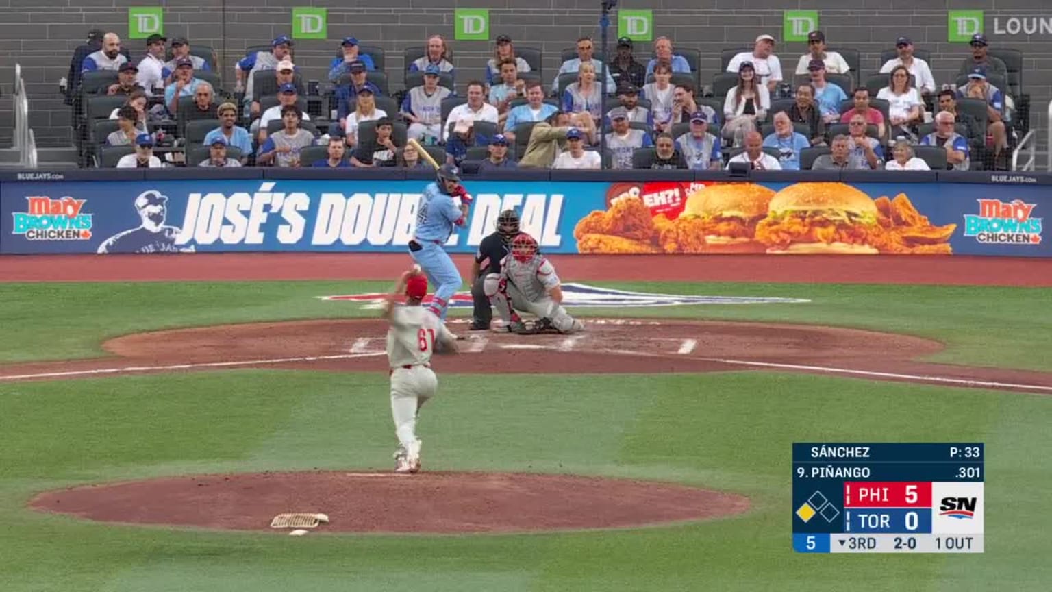 Yohendrick Piñango's RBI forceout | 06/08/2026 | Toronto Blue Jays
