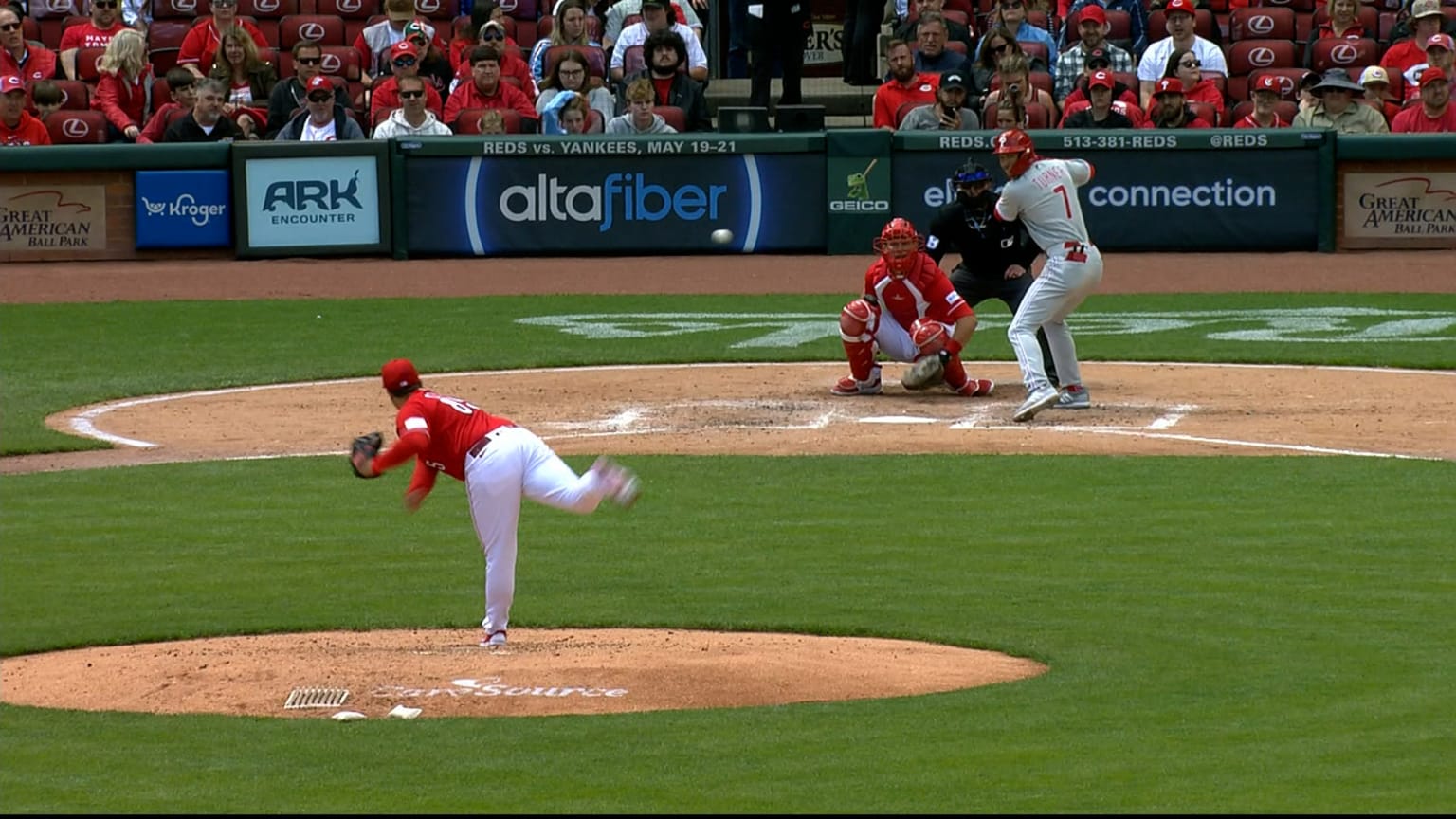 Trea Turner lines a single to right field | 04/16/2023 | Philadelphia Phillies