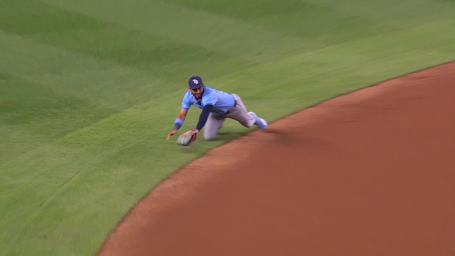 José Caballero makes a diving stop to get the out | 04/19/2024 | Tampa ...