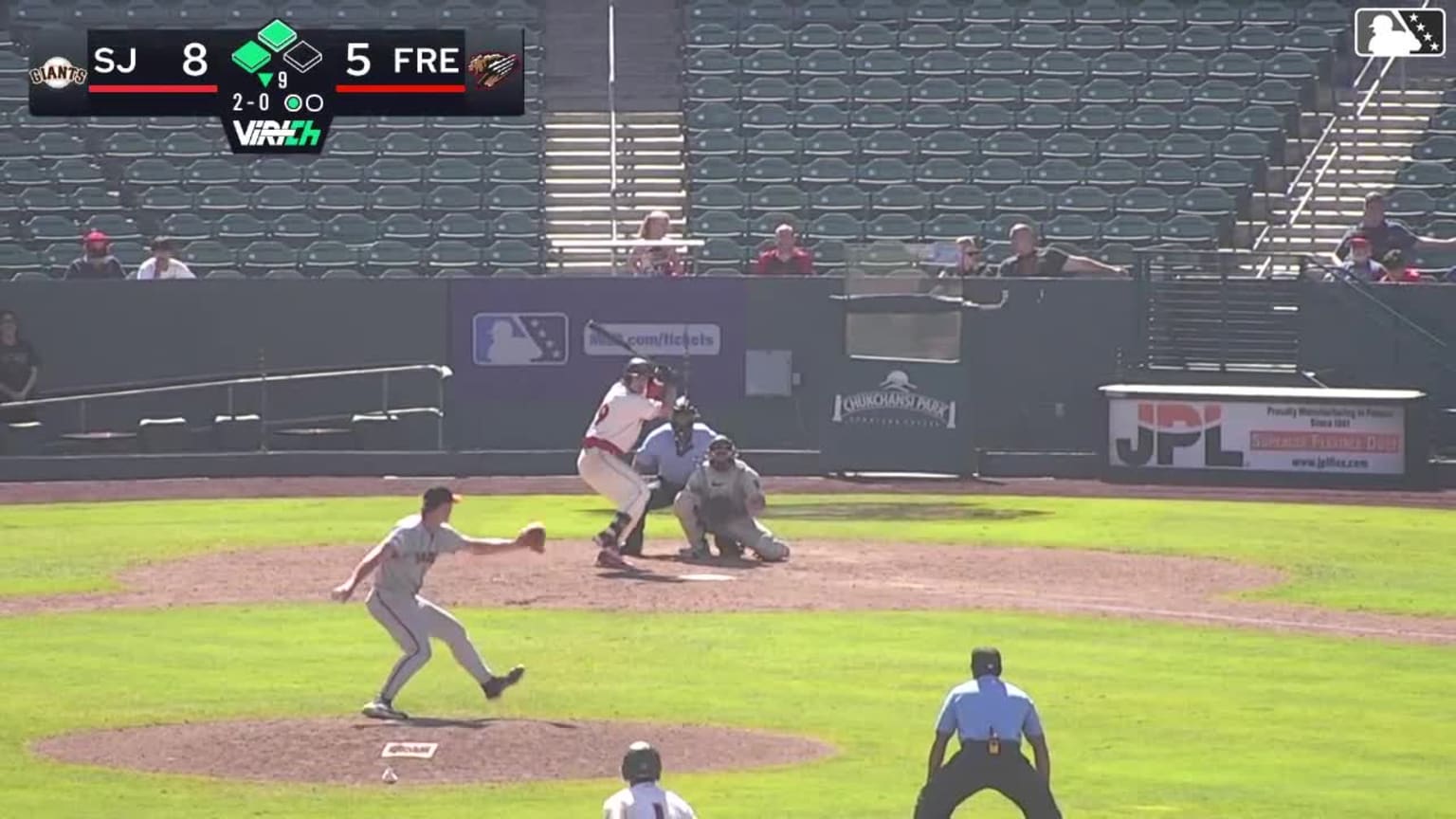 Tanner Thach singles on a line drive to left fielder Broedy Poppell ...