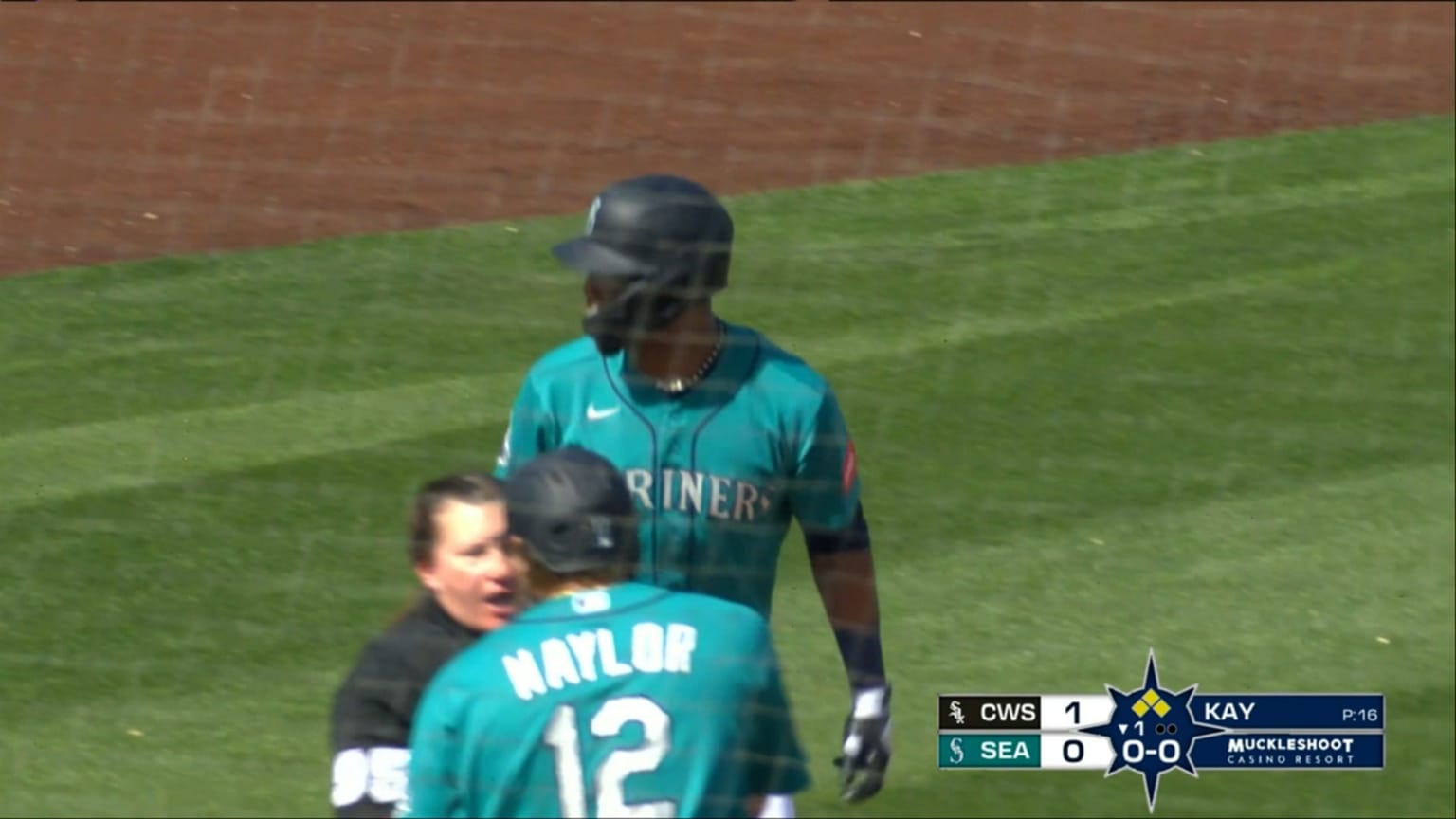 Josh Naylor shakes Jen Pawol's hand before first AB | 02/24/2026 | MLB.com