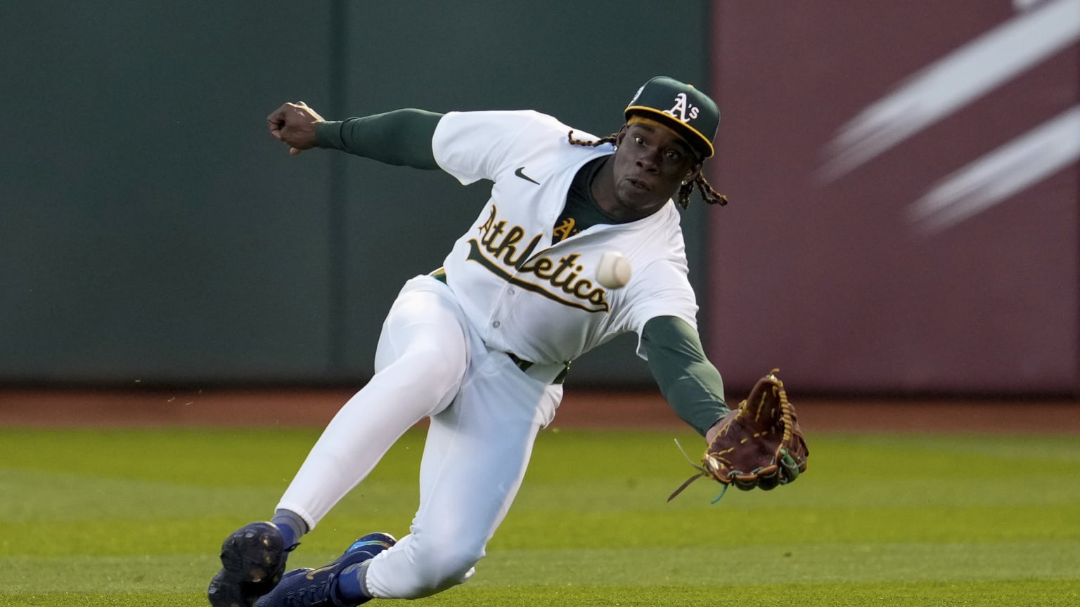 Lawrence Butler makes a sliding catch | 04/15/2024 | Athletics