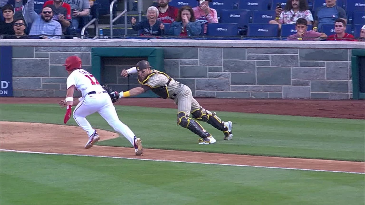 Brett Sullivan tags out Alex Call at the plate | 05/25/2023 | San Diego ...