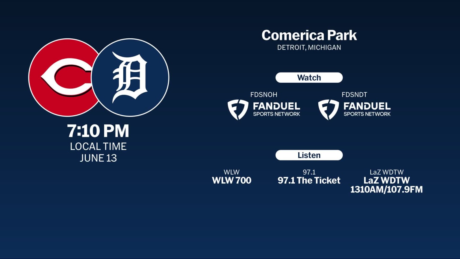 Reds at Tigers - June 13, 2025: Tune In | 06/11/2025 | MLB.com