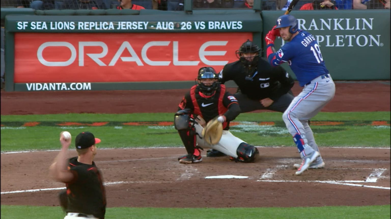 Mitch Garver ropes an RBI single to center field | 08/12/2023 | Texas ...
