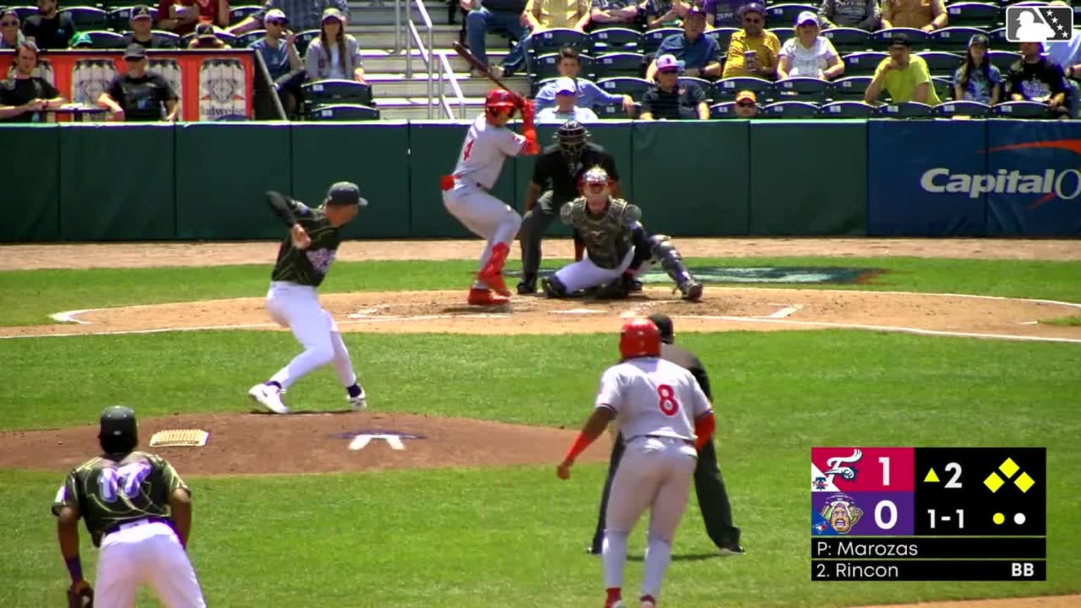 Bryan Rincon singles on a fly ball to left fielder Eddie Micheletti Jr ...