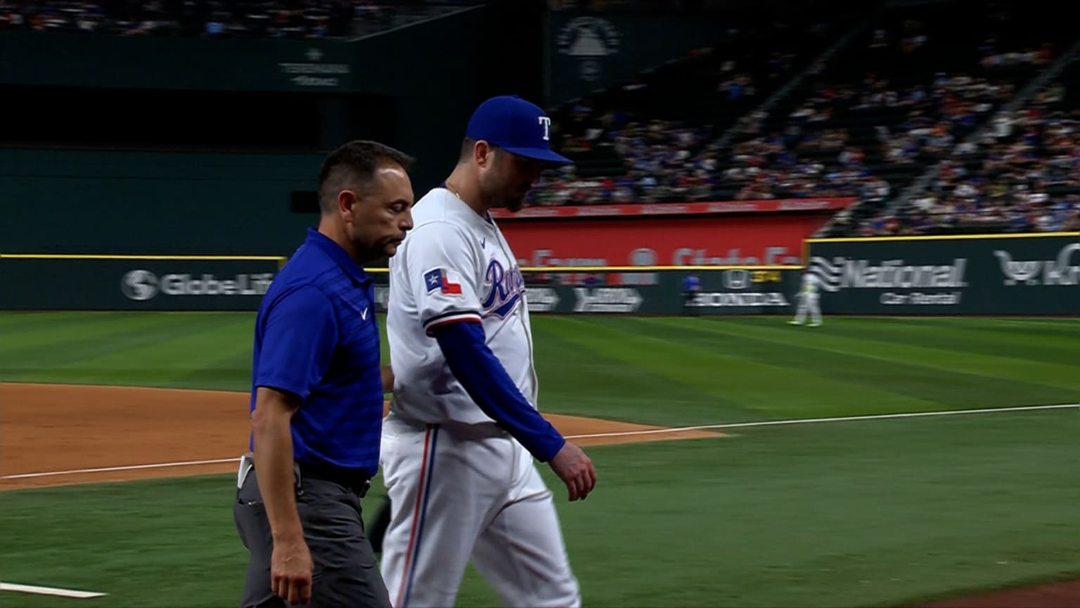 Luke Jackson leaves game with apparent injury | 05/12/2025 | Texas Rangers