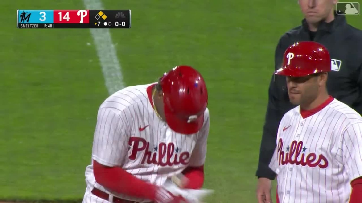 Cristian Pache gives Phillies 14-3 lead on RBI single | 04/10/2023 | Philadelphia Phillies
