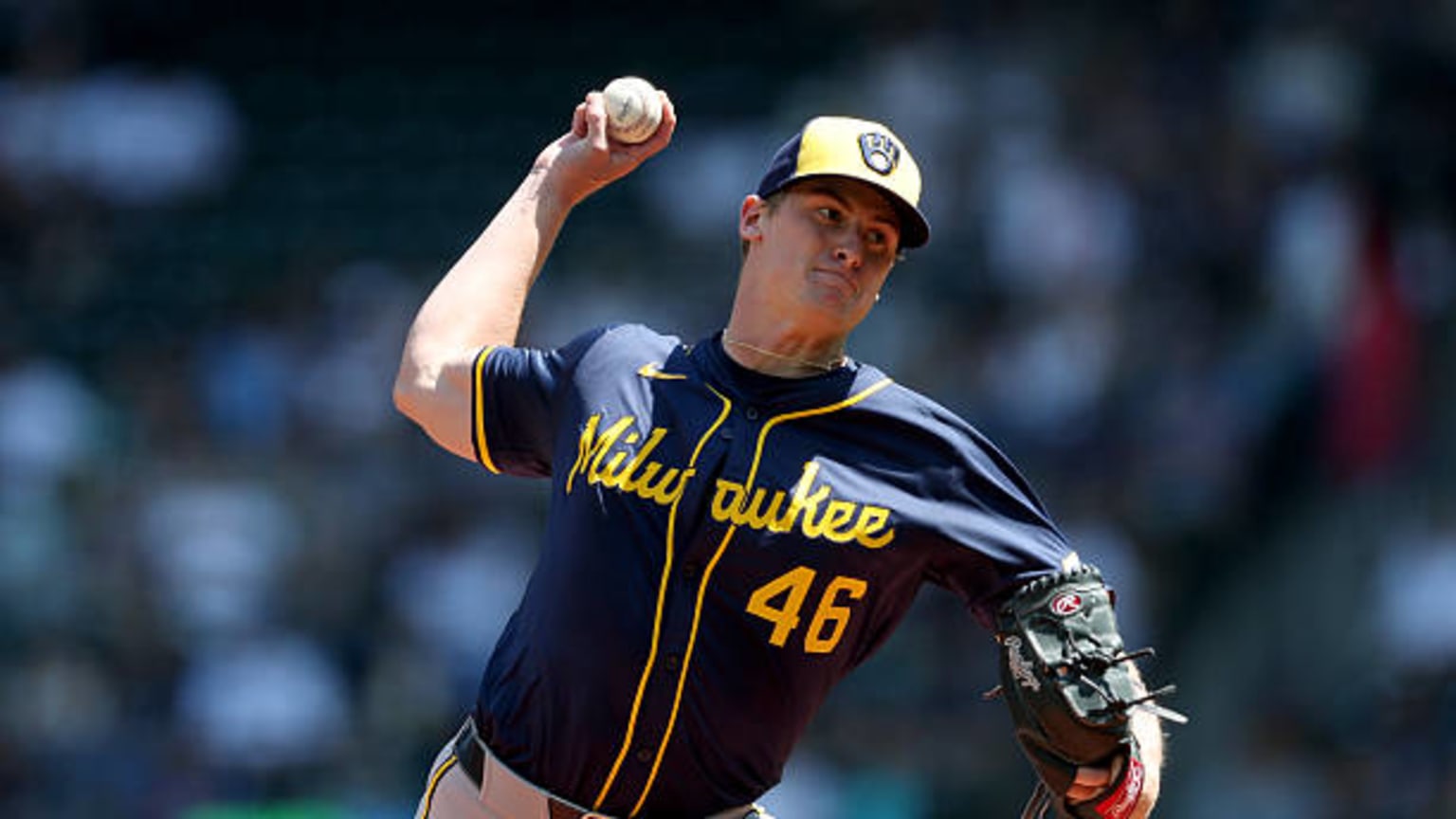 Quinn Priester K's Julio Rodríguez | 23/07/2025 | Los Brewers de Milwaukee