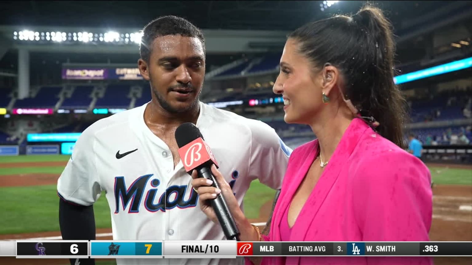 Dane Myers on his walk-off single | 04/30/2024 | Miami Marlins