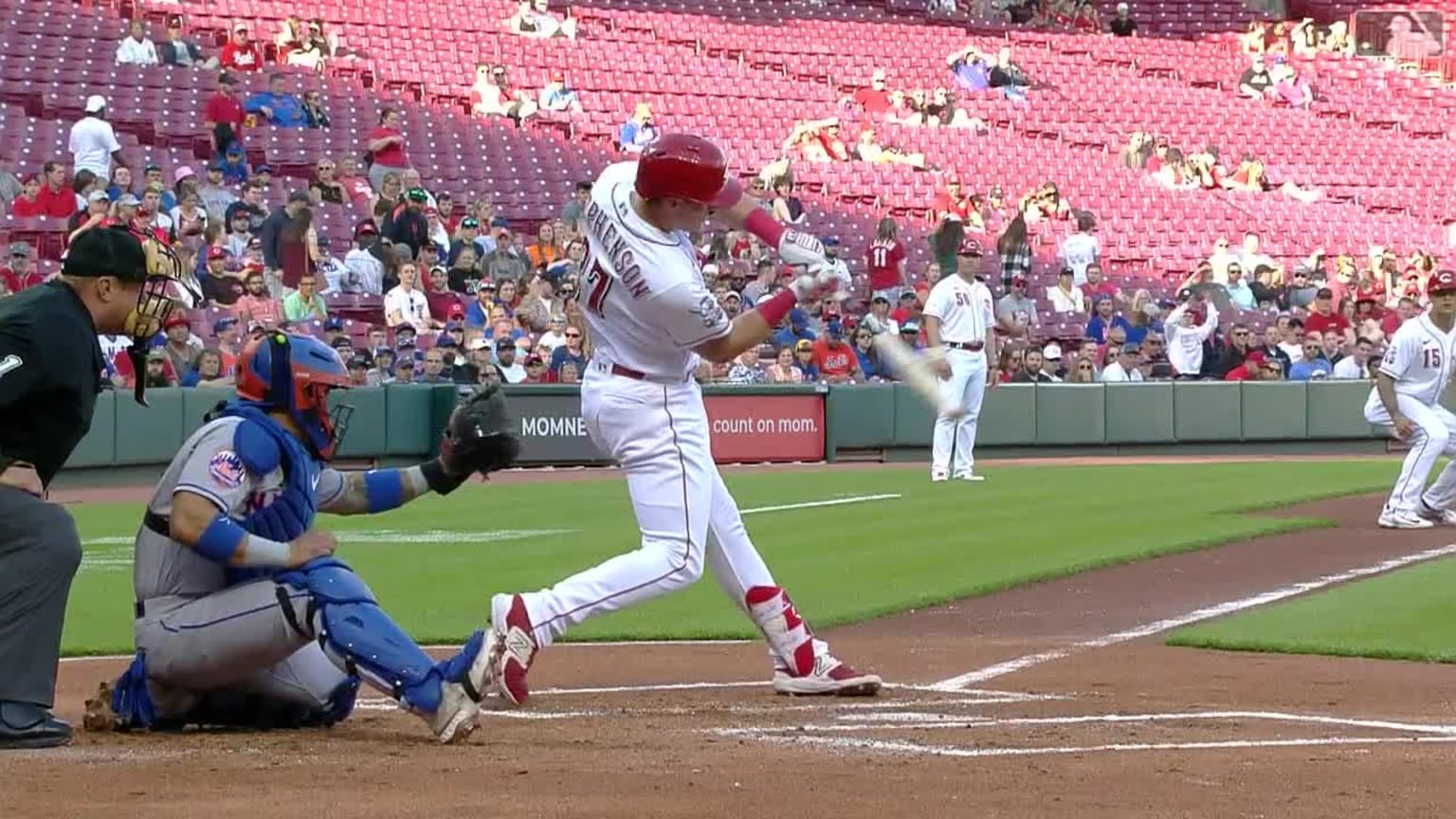 Tyler Stephenson hits an RBI single up the middle | 05/09/2023 ...