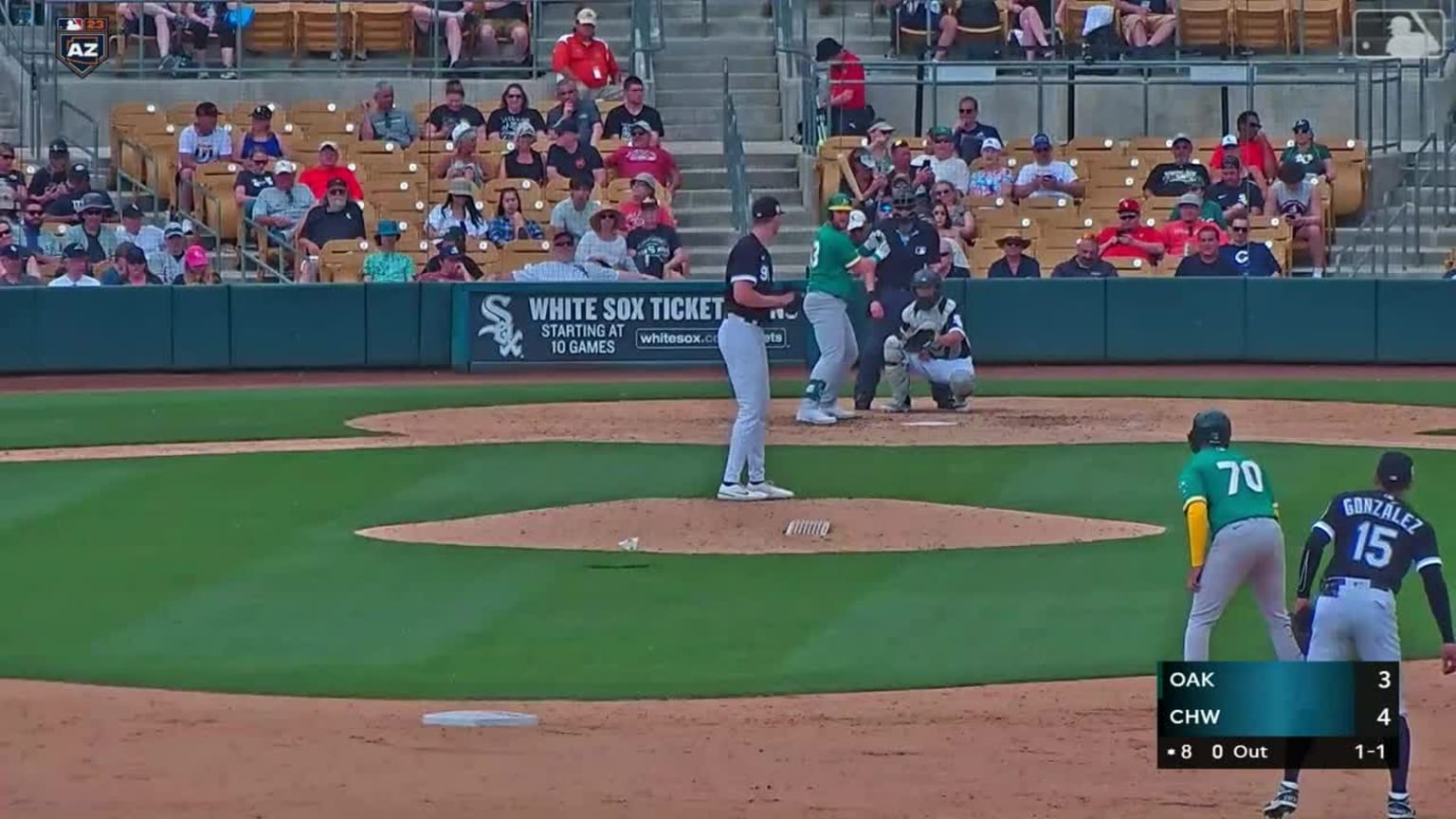 Kyle McCann smokes a double to right field | 03/14/2023 | Athletics