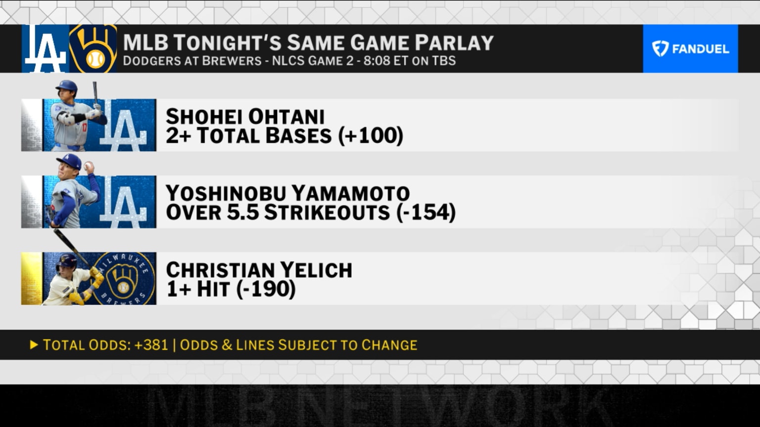 MLB Tonight picks FanDuel SGP for October 14 | 10/14/2025 | MLB.com