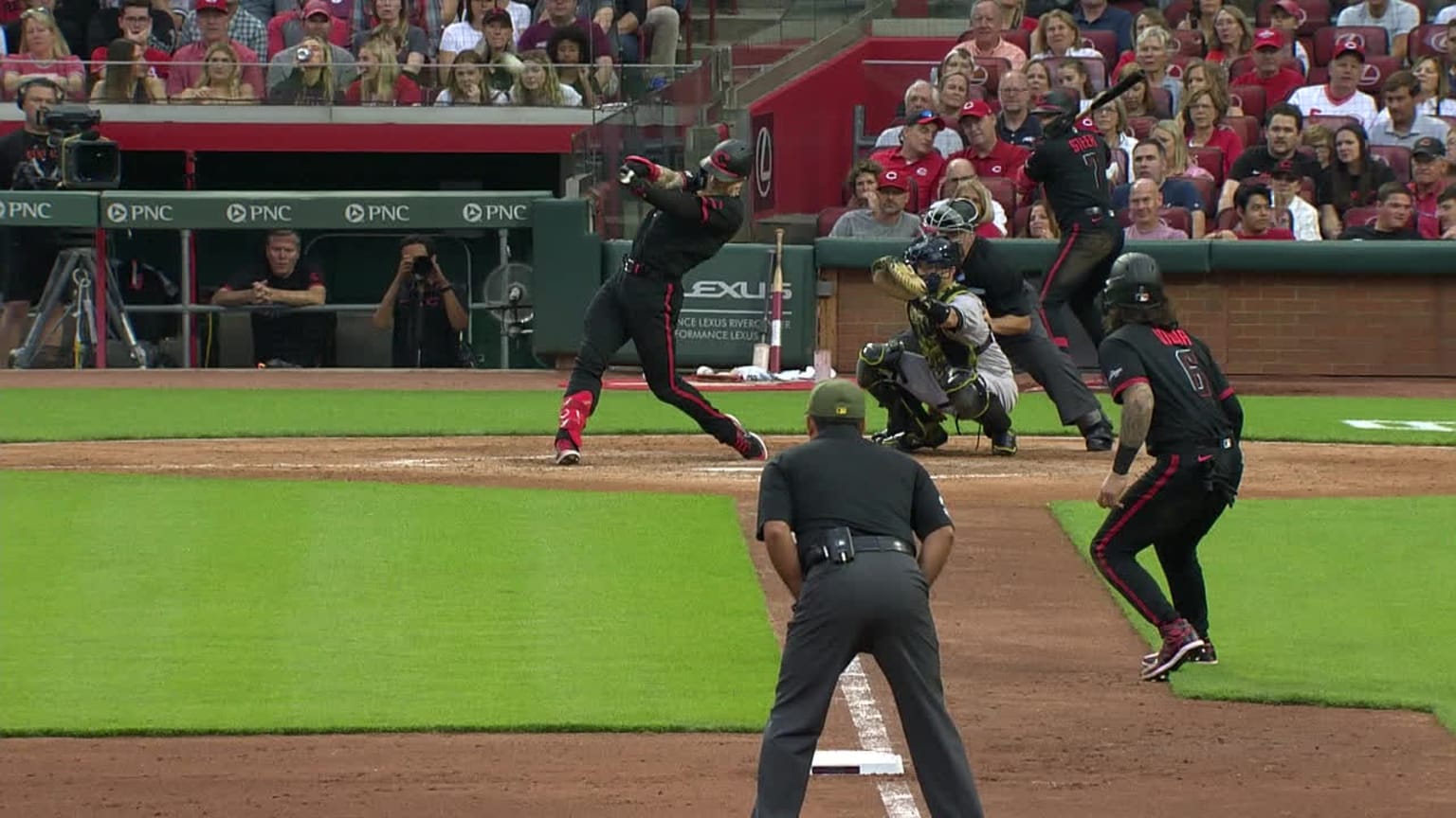 Jake Fraley smacks a two-run double to left-center | 05/19/2023 ...