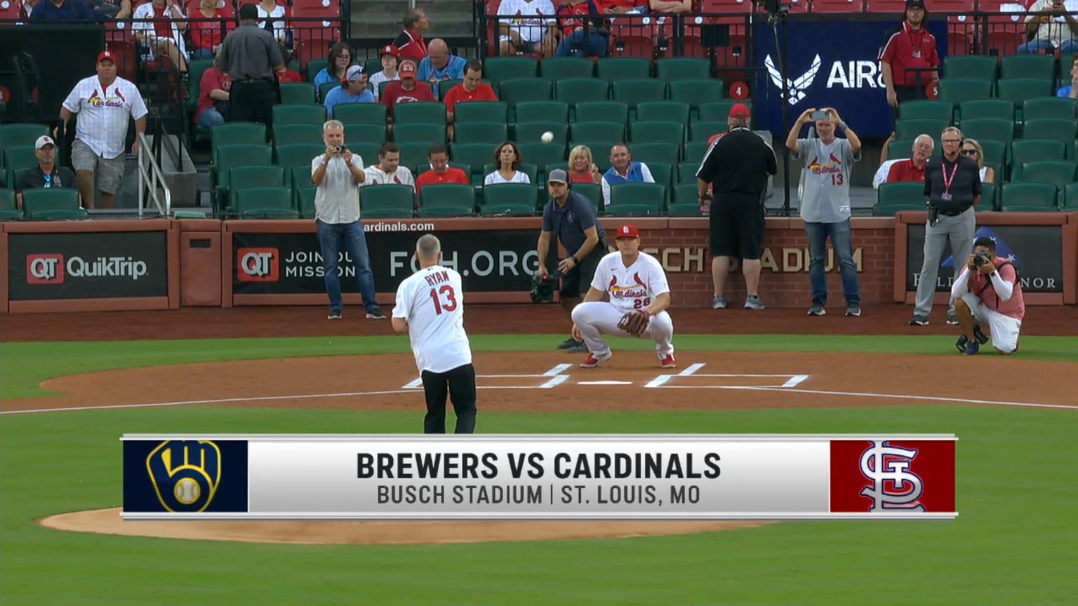 Brendan Ryan throws out the ceremonial first pitch | 09/19/2023 | St ...