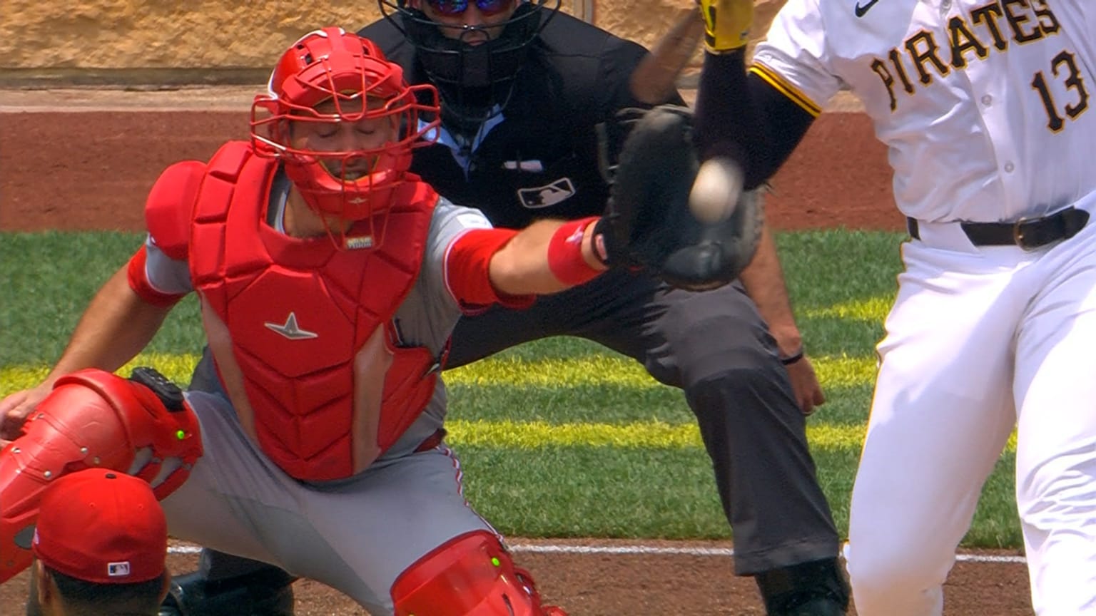 Ke'Bryan Hayes is hit by pitch after review | 06/19/2024 | San ...