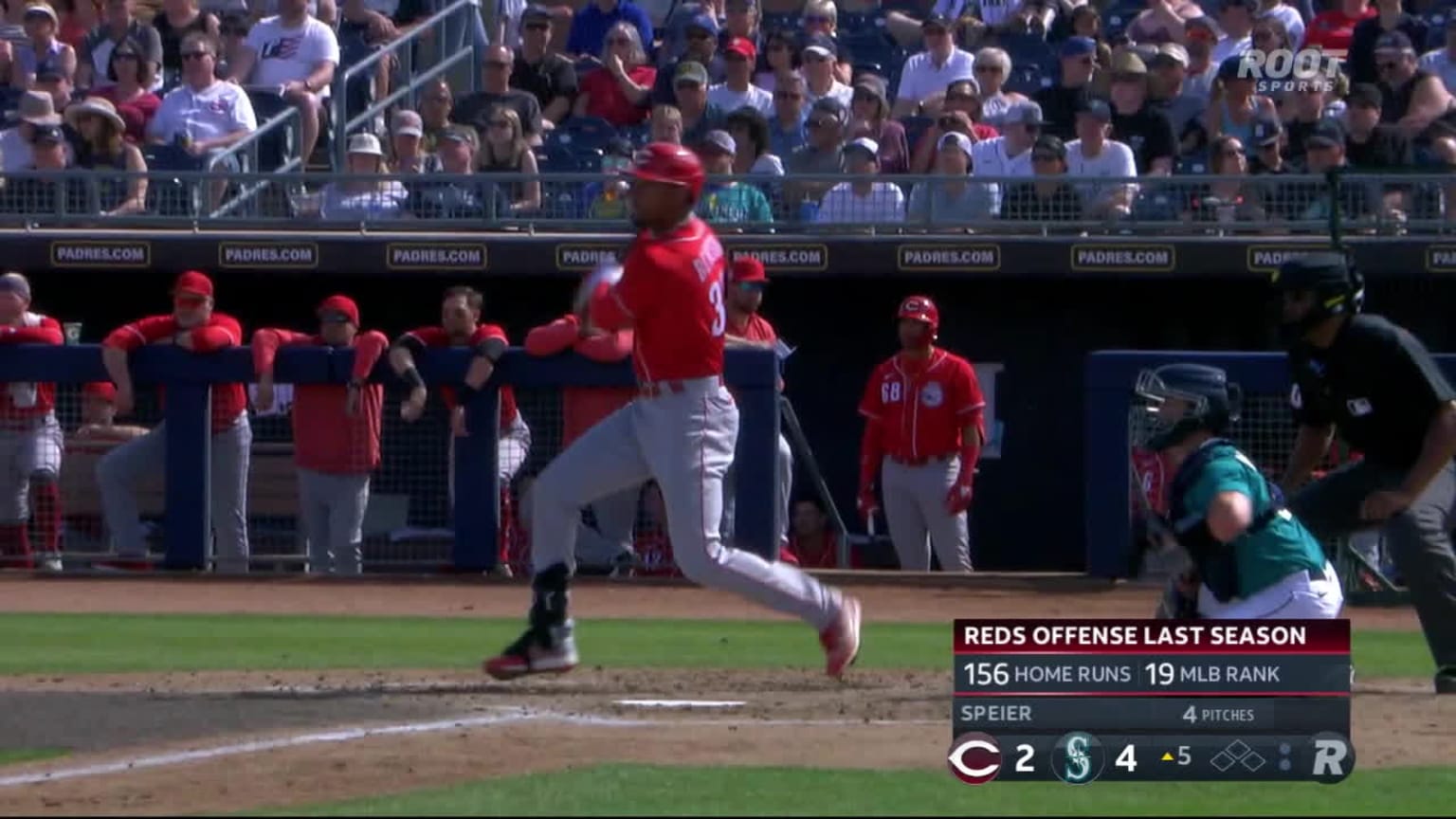 Will Benson mashes a homer to left-center field | 03/10/2023 ...