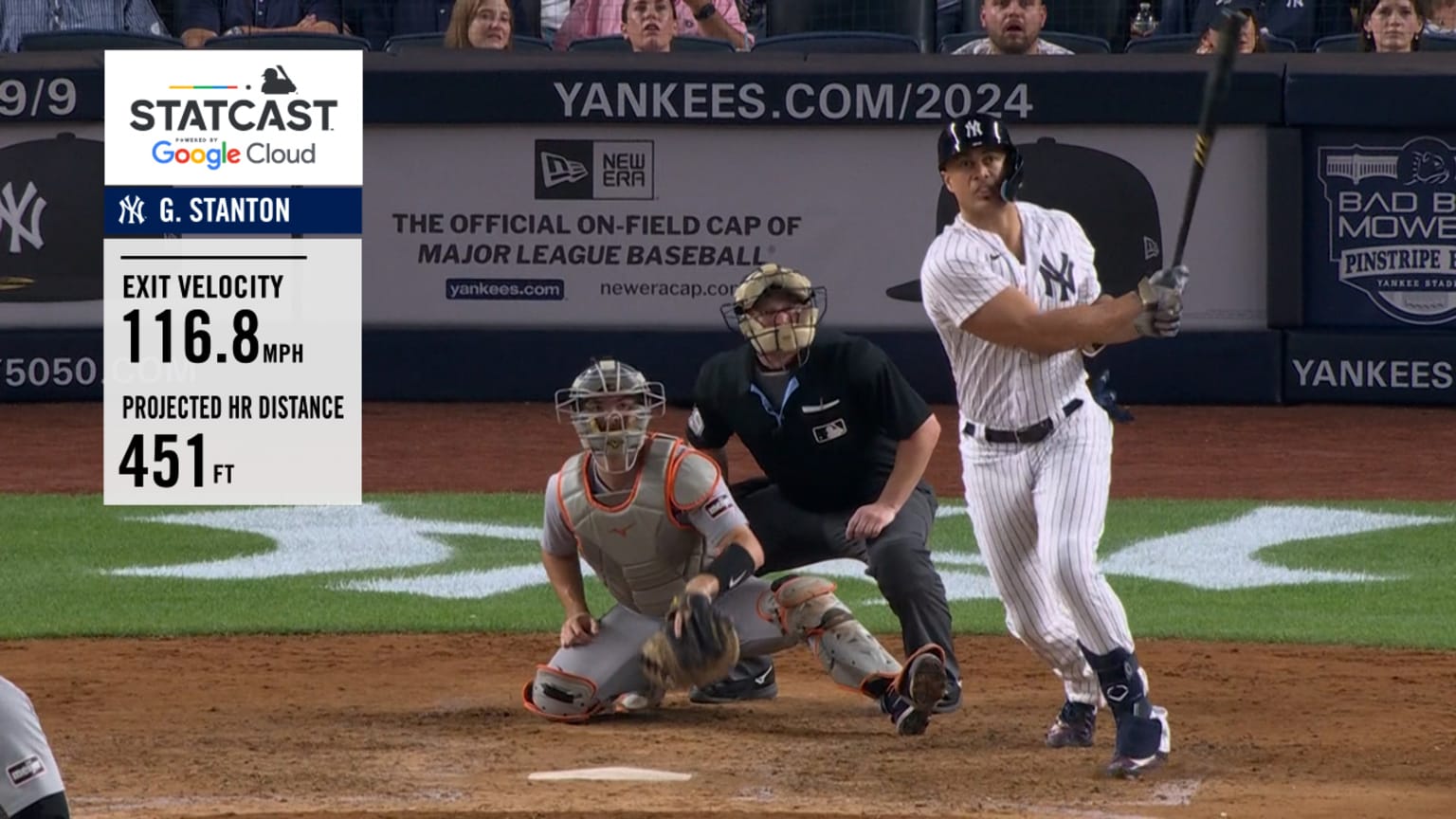 Giancarlo Stanton's 400th home run travels 451 feet | 09/05/2023 ...