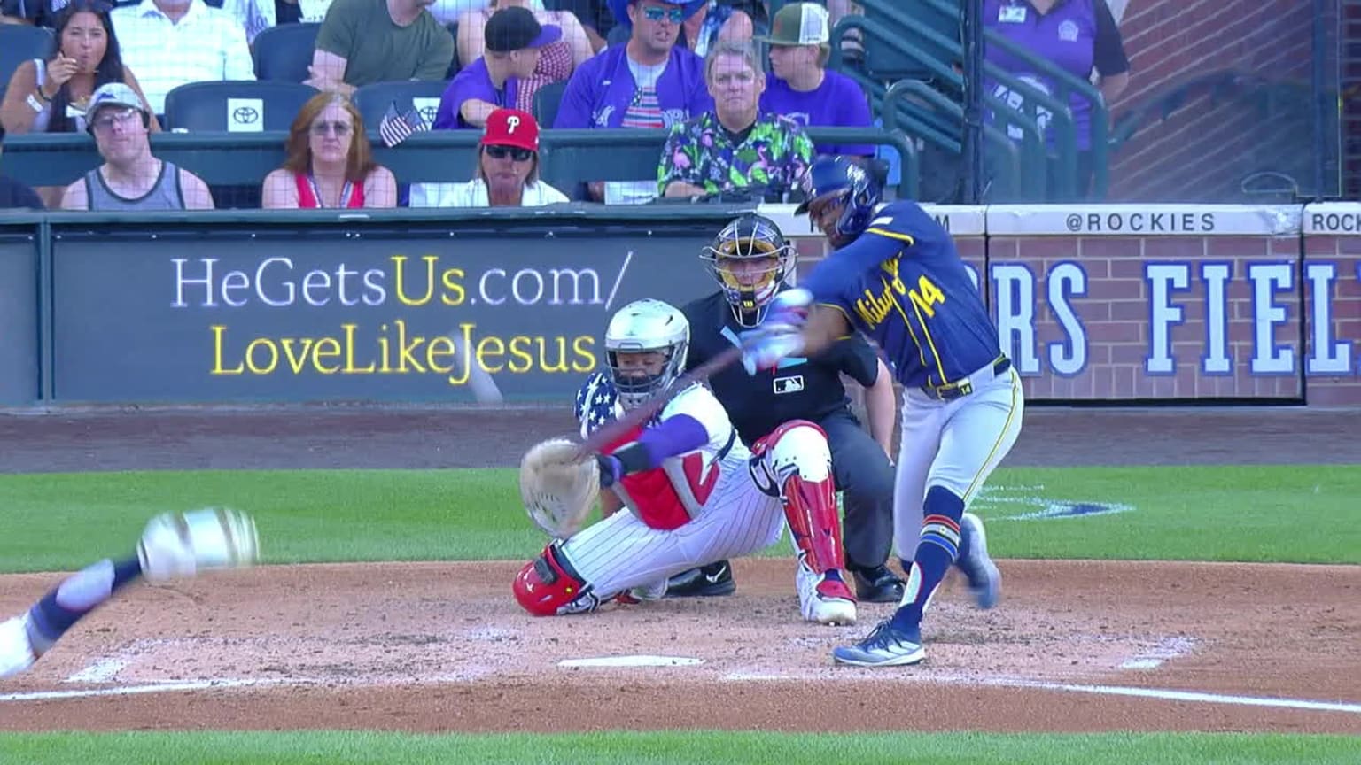 Sencillo de dos carreras para Monasterio | 04/07/2024 | Los Brewers de Milwaukee