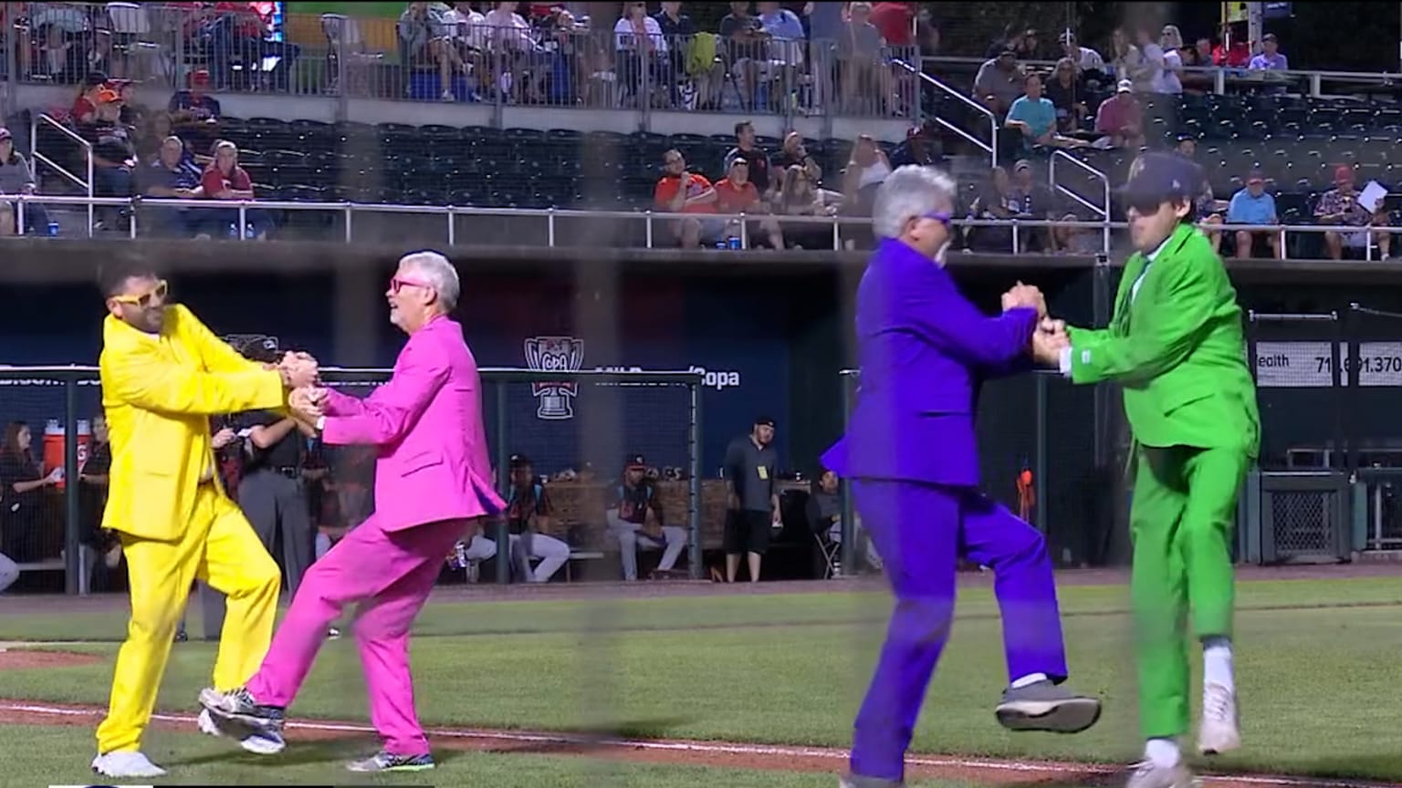 Synchronized dancing in neon suits | 09/14/2023 | MLB.com