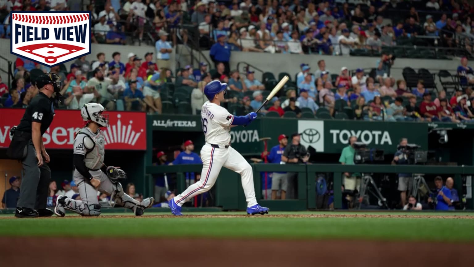 Field View: Wyatt Langford's three-run home run | 08/11/2025 | Texas ...