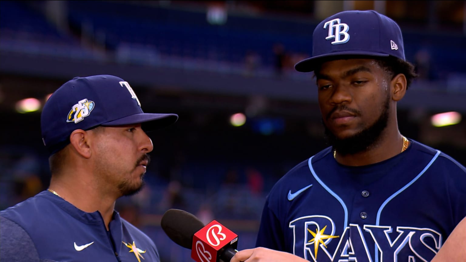 Osleivis Basabe discusses his go-ahead double | 09/19/2023 | Tampa Bay Rays
