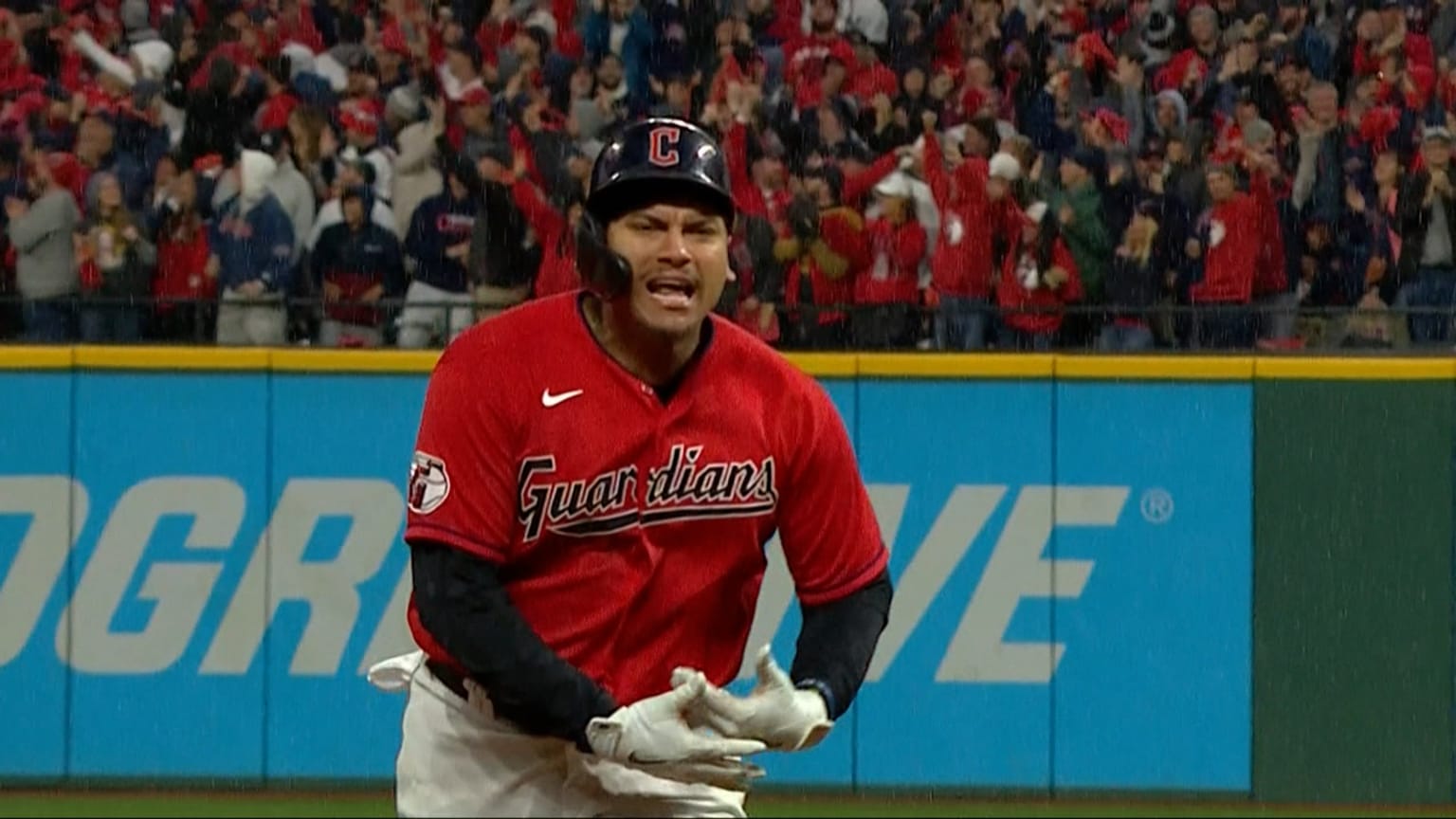 Josh Naylor does a unique celebration after HR | 10/16/2022 | Cleveland ...