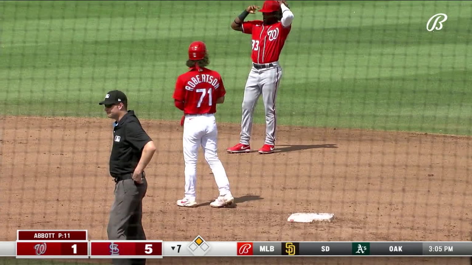 Kramer Robertson hits an RBI double to right field | 03/12/2023 | St ...